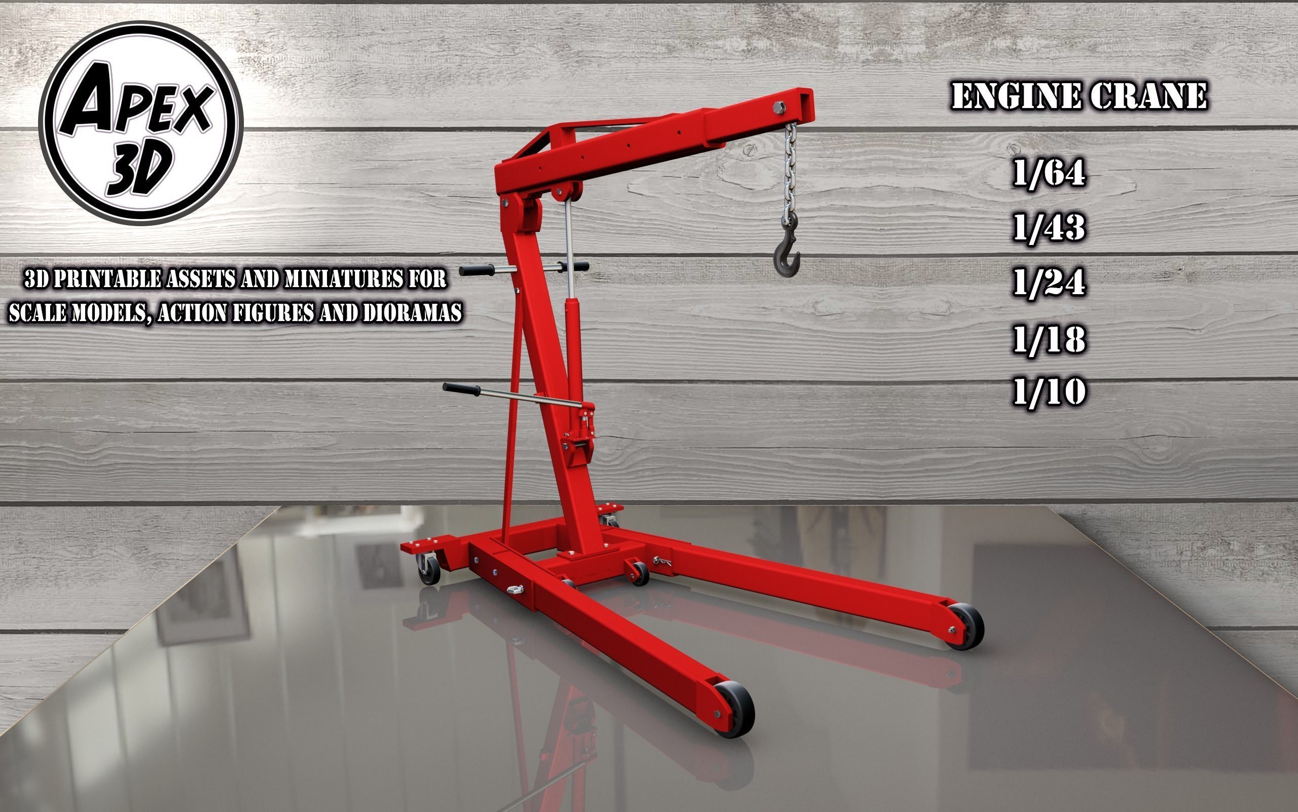 Engine Crane 3d printable in various scales 3D model 3D printable ...