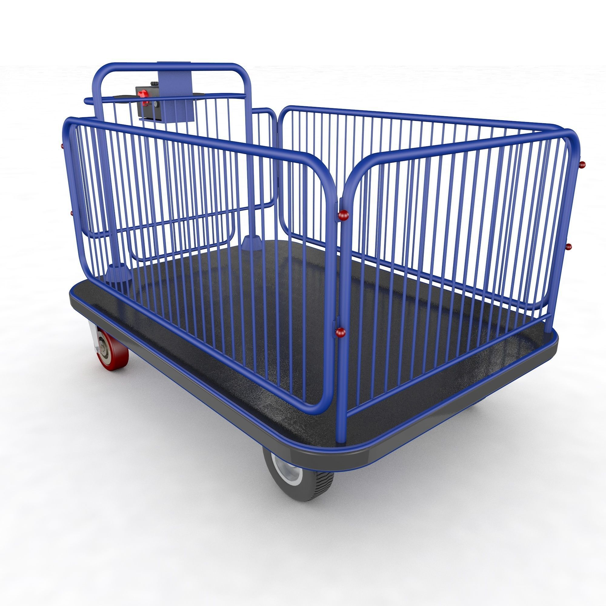 Supermarket Platform Trolley Transport 3D model animated rigged | CGTrader