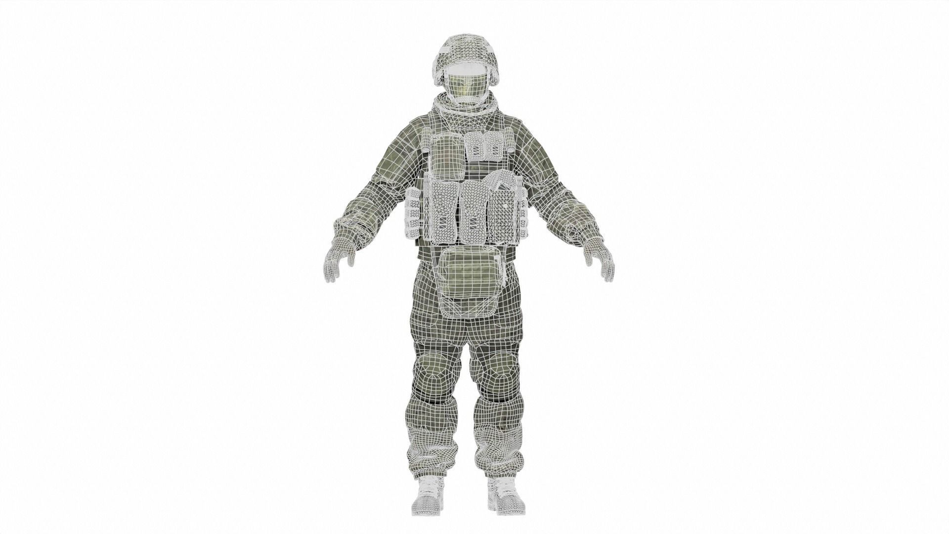 3D model Russian Soldier Ratnik V2 VR / AR / low-poly | CGTrader