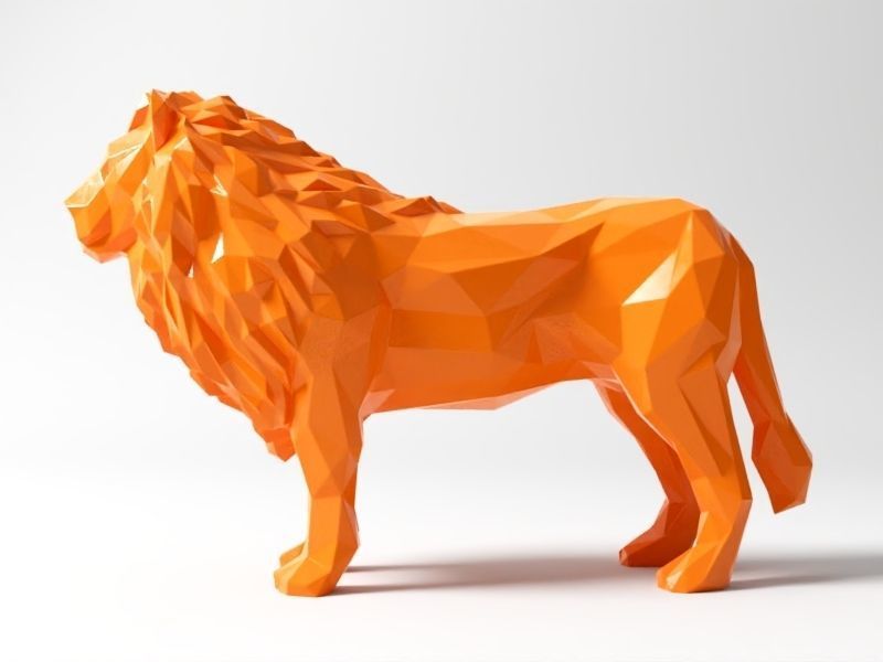 Polygon Lion 3D model 3D printable | CGTrader