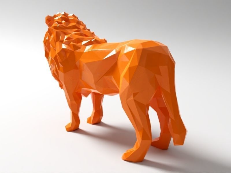 Polygon Lion 3D model 3D printable | CGTrader