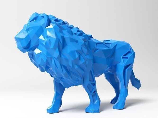 Polygon Lion 3D model 3D printable | CGTrader