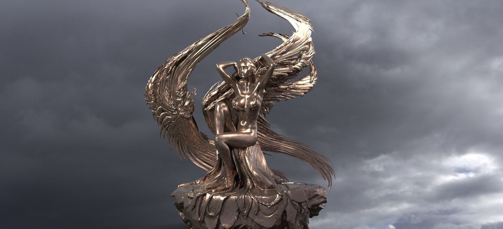Earth Anatomy female sculpture Curved 3D model | CGTrader