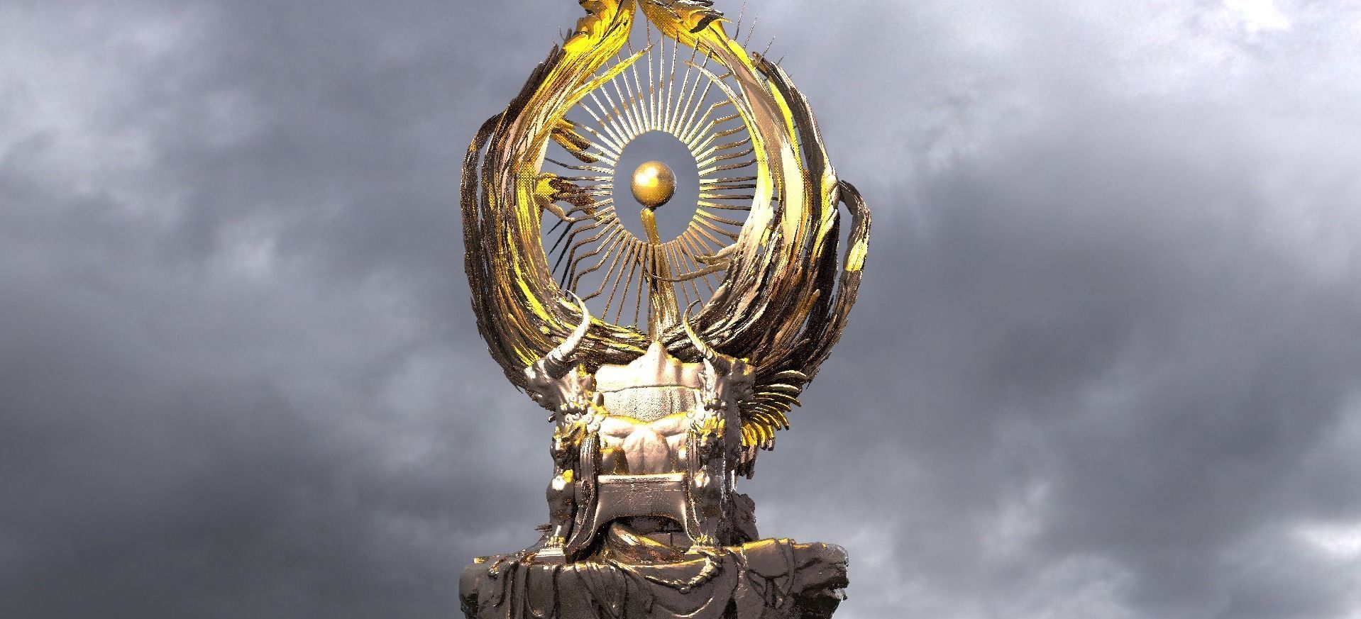 Solar Throne sculpture 3D model | CGTrader