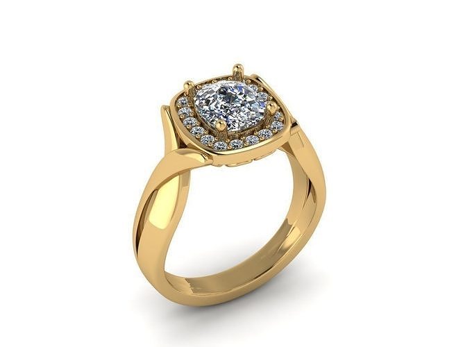 Jewelry Diamond Ring 3D model 3D printable | CGTrader