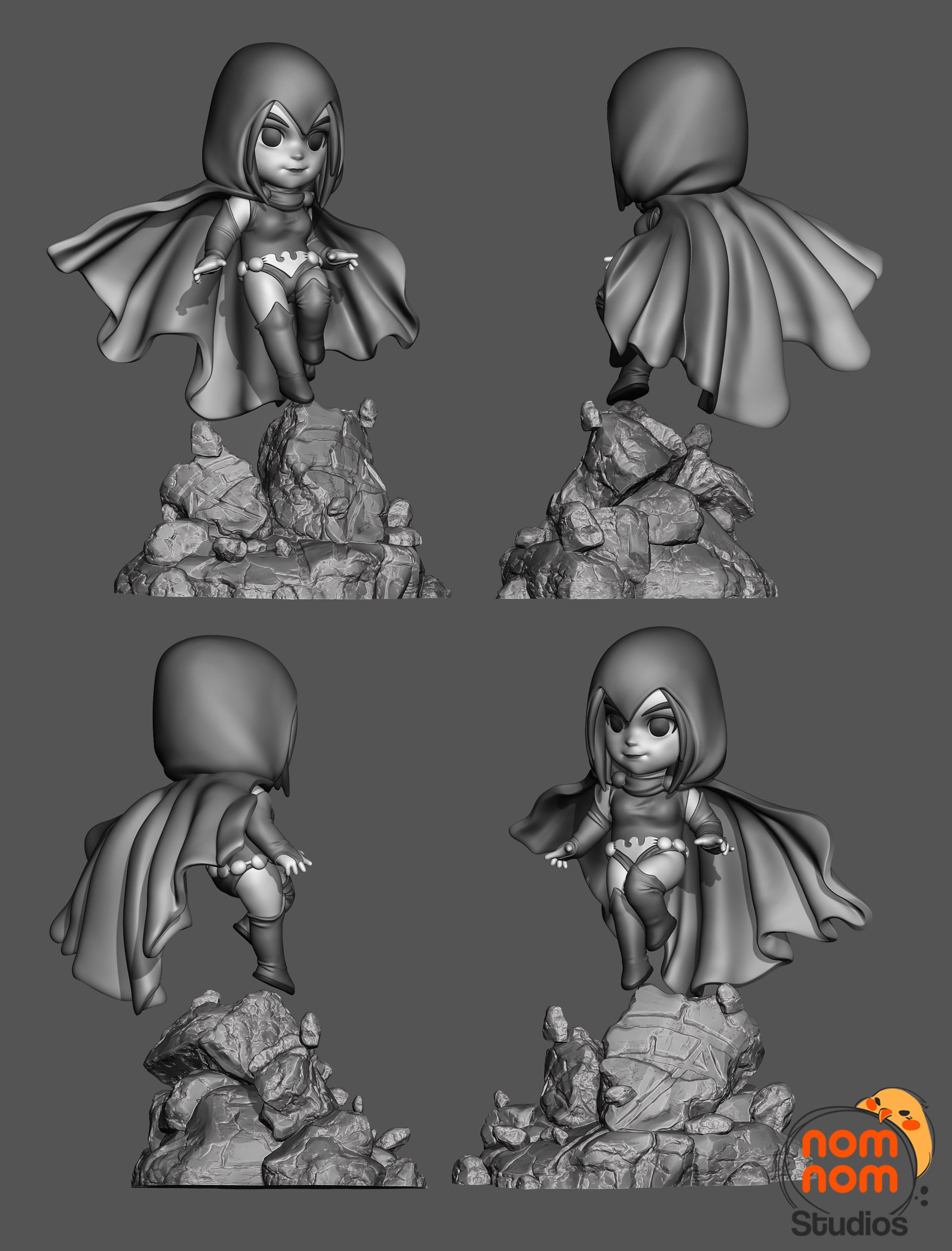 Chibi Raven - Teen Titans 3D model 3D printable | CGTrader