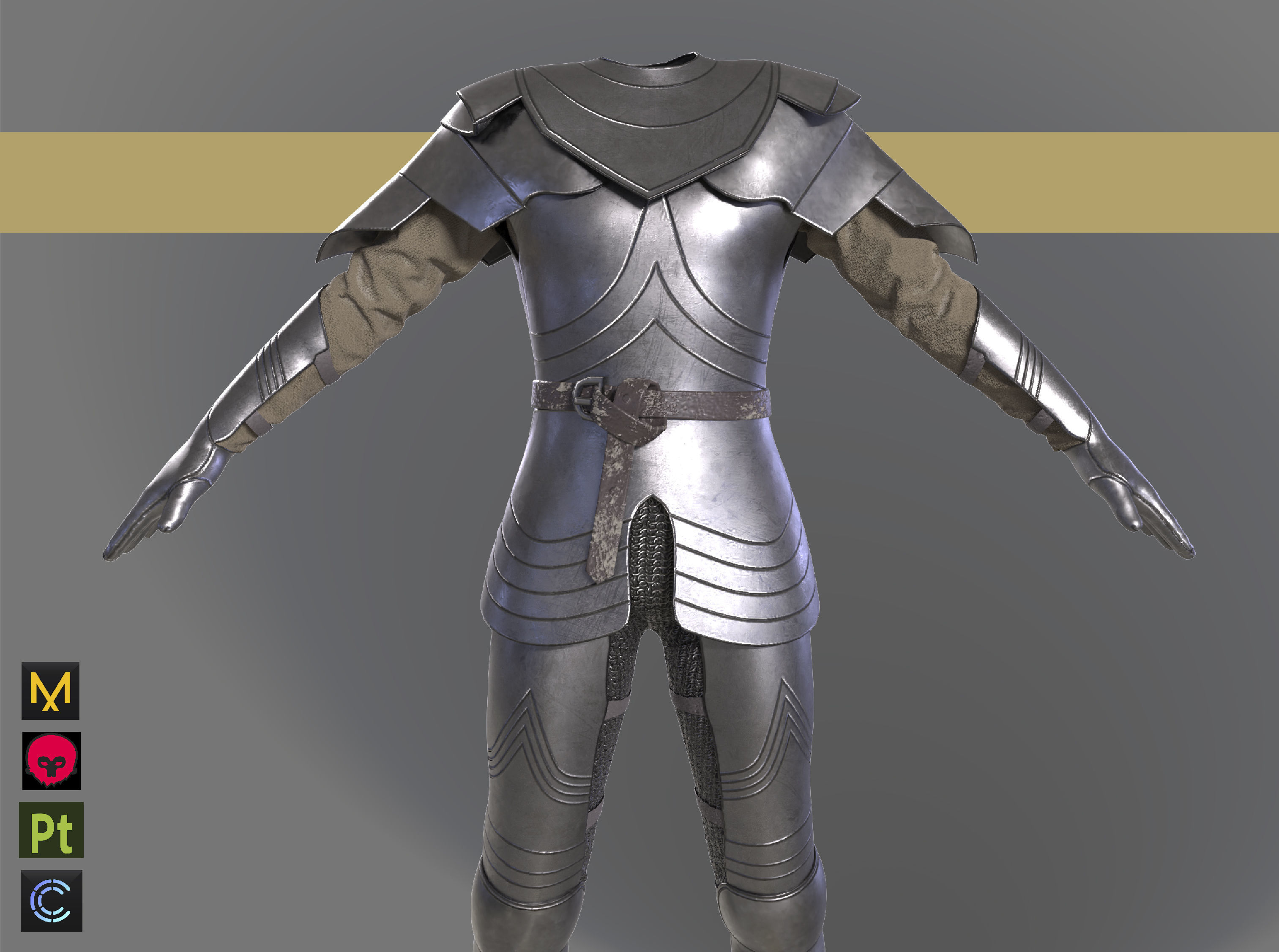 Warrior armor medieval knight clothes 3D model | CGTrader