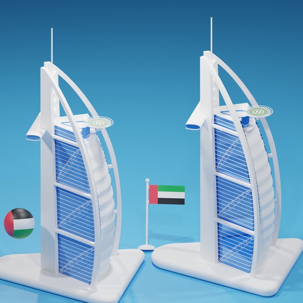 Burj Al Arab Hotel Dubai UAE 3D model | CGTrader