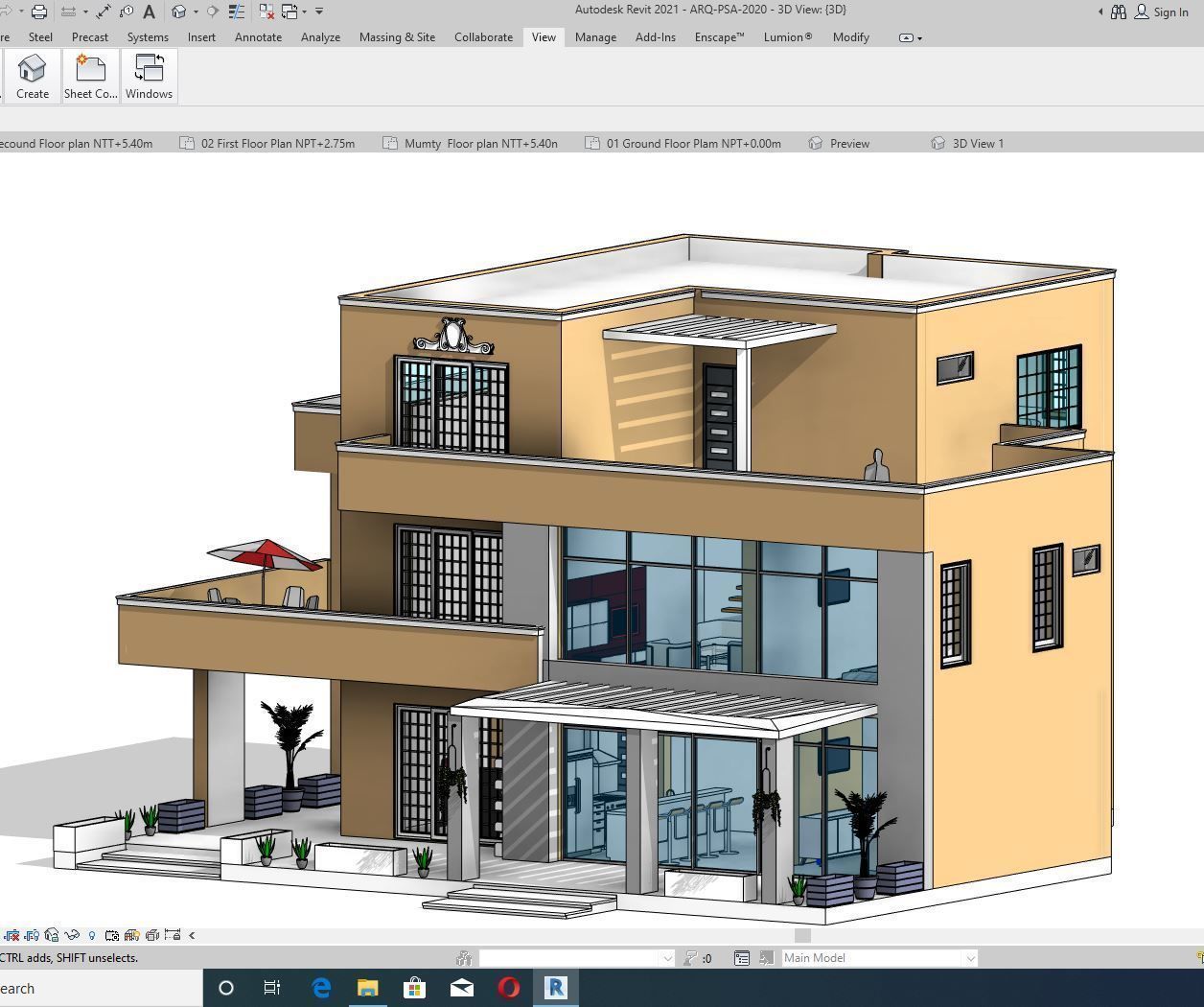 3D model Residential Villa Revit Project VR / AR / low-poly | CGTrader