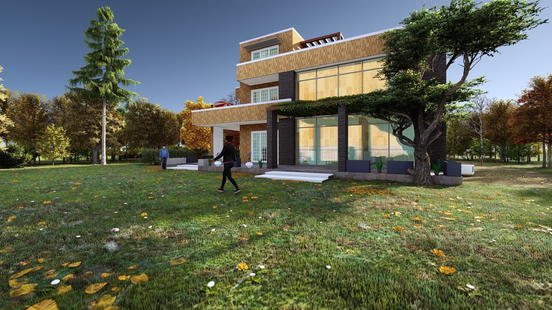 3D model Residential Villa Revit Project VR / AR / low-poly | CGTrader