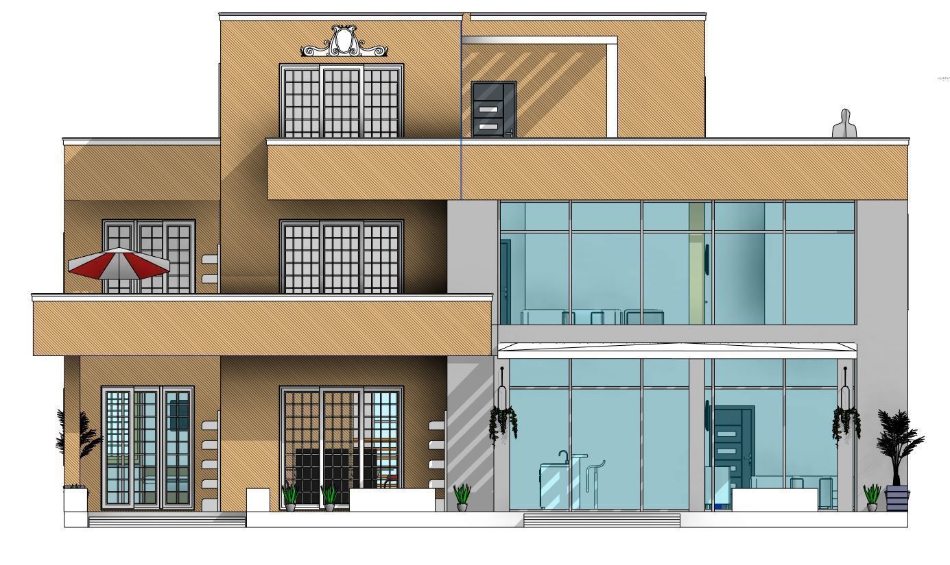 3D model Residential Villa Revit Project VR / AR / low-poly | CGTrader