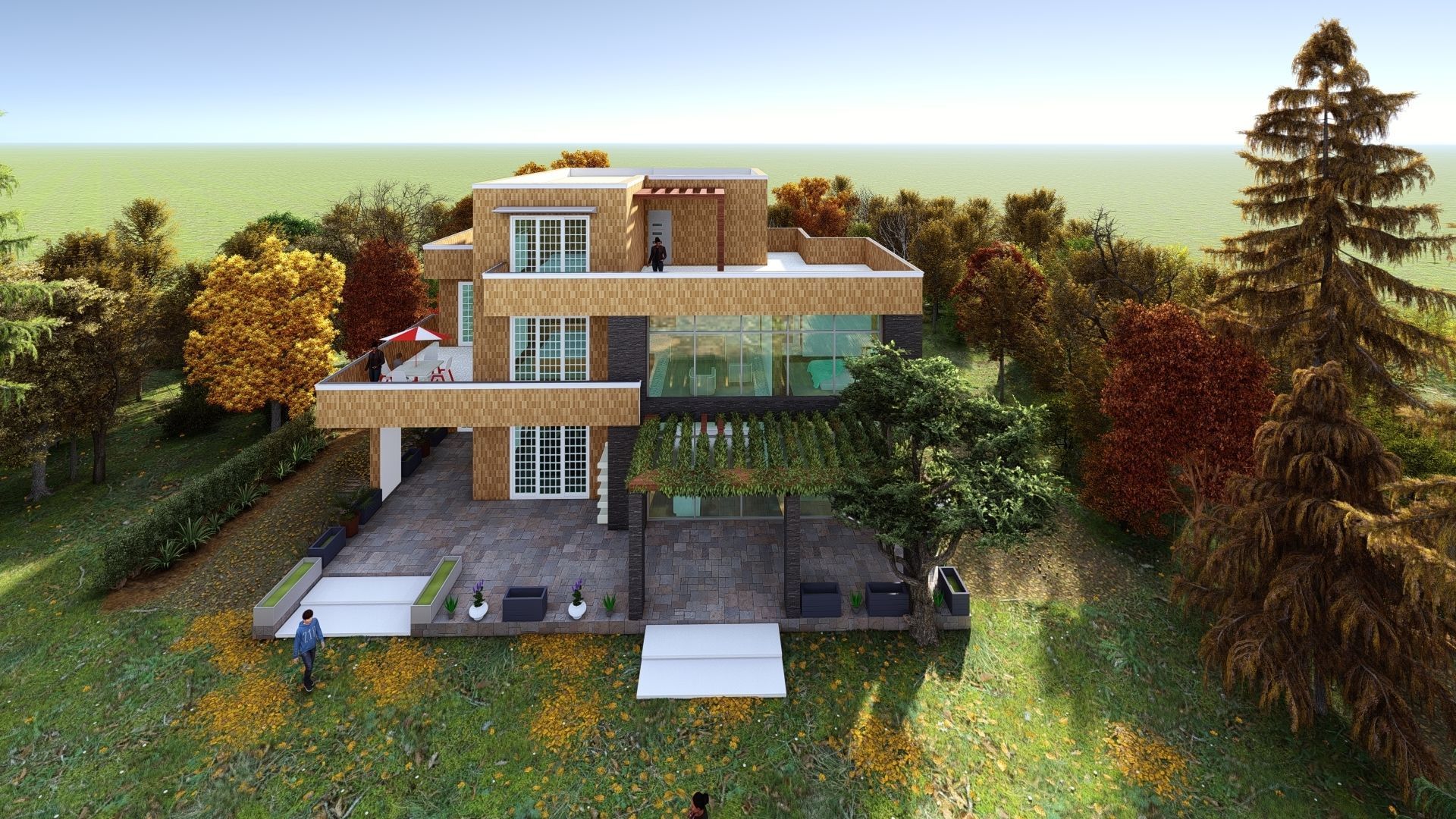 3D model Residential Villa Revit Project VR / AR / low-poly | CGTrader