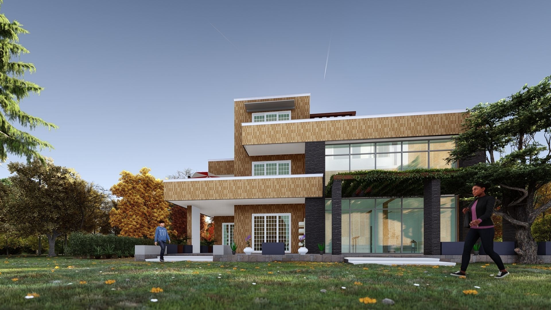 3D model Residential Villa Revit Project VR / AR / low-poly | CGTrader