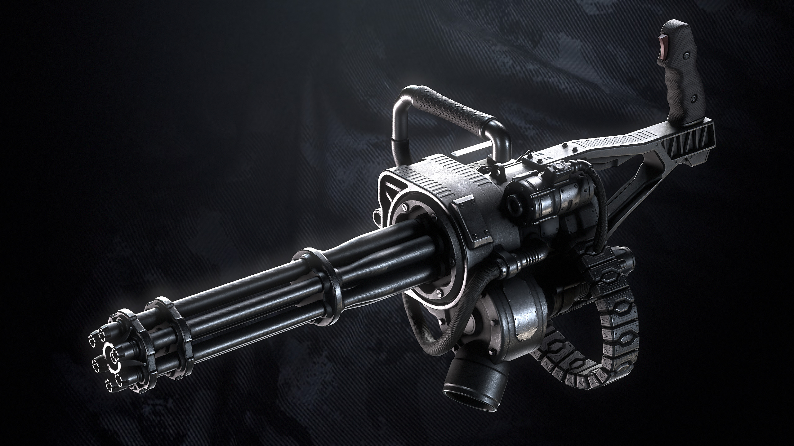 3D model Q-Old Minigun UE and Unity Packs With FBX And Textures VR / AR ...