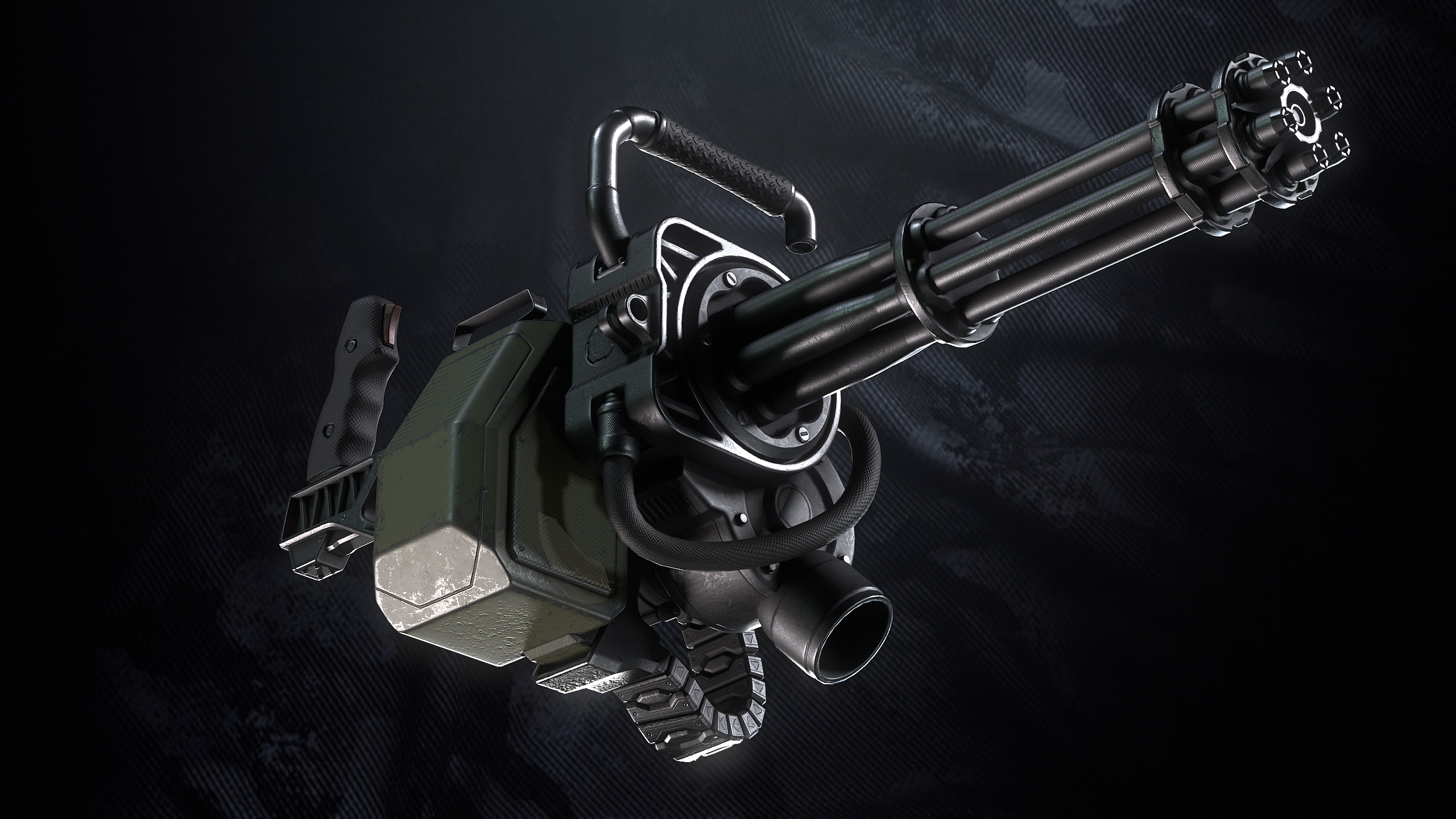 3D model Q-Old Minigun UE and Unity Packs With FBX And Textures VR / AR ...