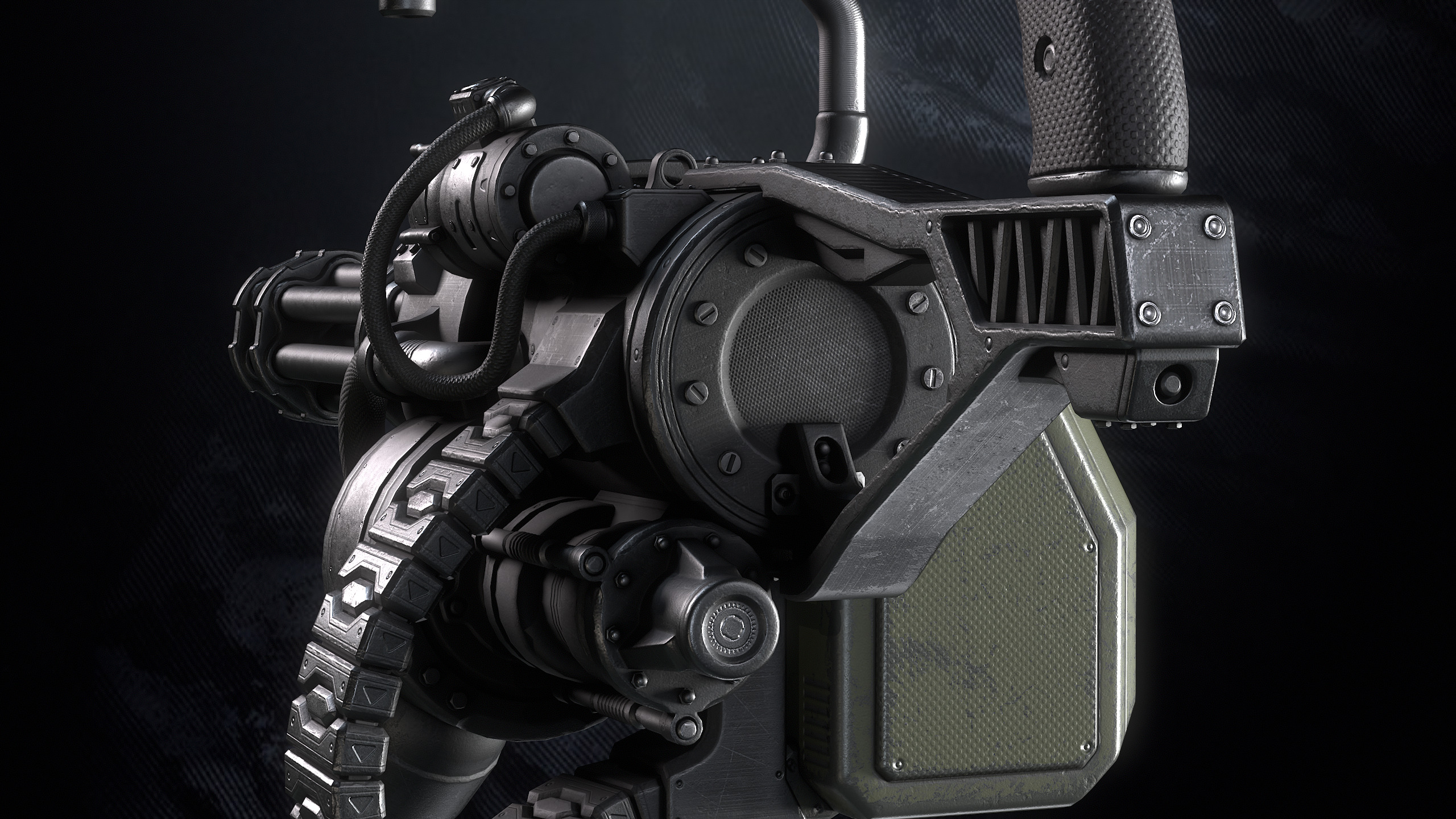 3D model Q-Old Minigun UE and Unity Packs With FBX And Textures VR / AR ...