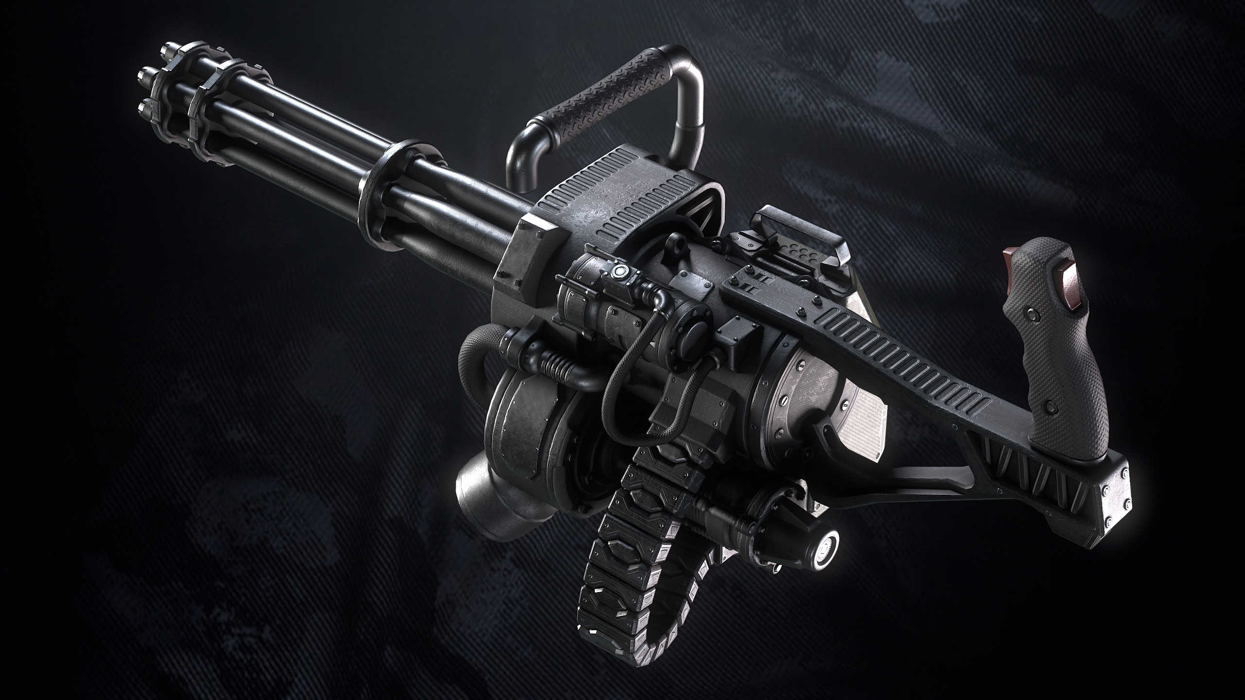 3D model Q-Old Minigun UE and Unity Packs With FBX And Textures VR / AR ...