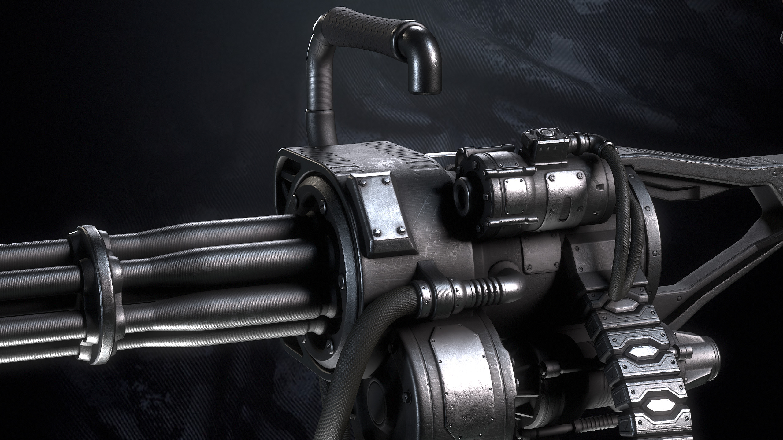 3D model Q-Old Minigun UE and Unity Packs With FBX And Textures VR / AR ...