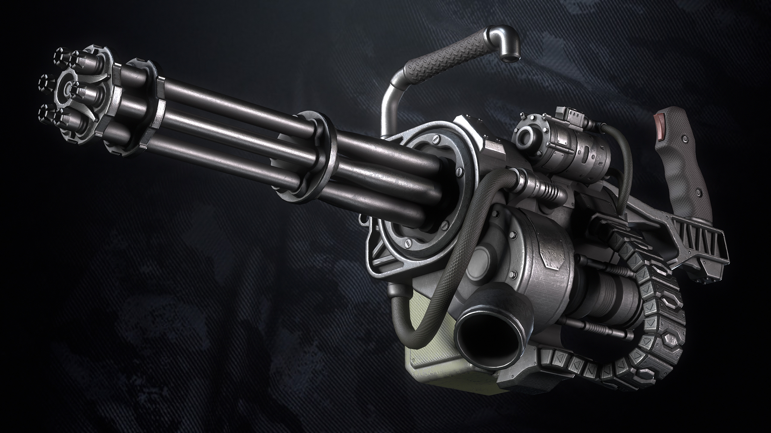 3D model Q-Old Minigun UE and Unity Packs With FBX And Textures VR / AR ...