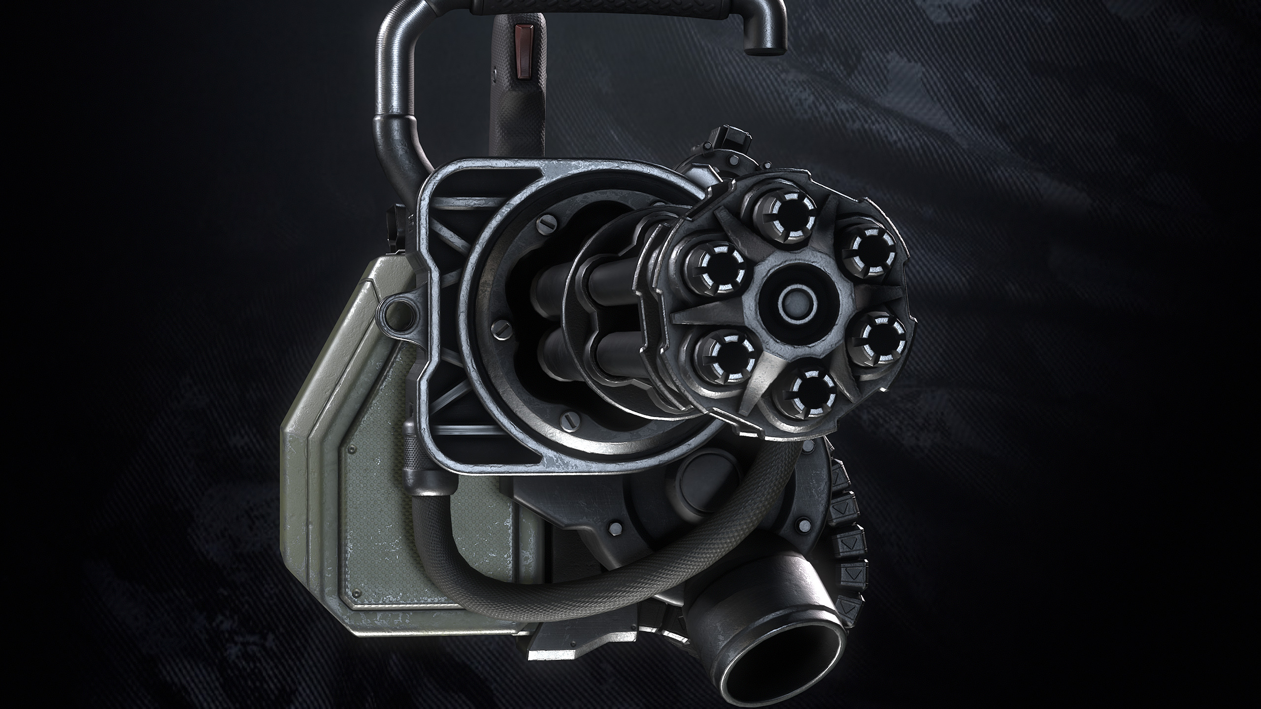 3D model Q-Old Minigun UE and Unity Packs With FBX And Textures VR / AR ...