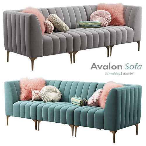 Pottery Barn Avalon sofa fabric - 3-seater 3D model | CGTrader