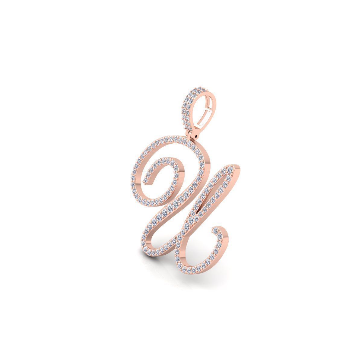 U Font Latter Pendent 3d Model and Render 3D model 3D printable | CGTrader