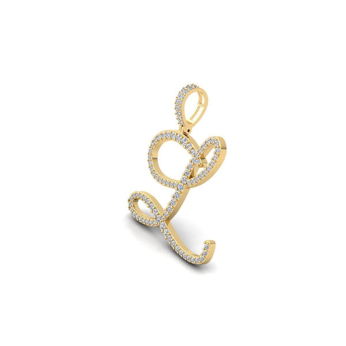 L Font Latter Pendent 3d Model and Render 3D model 3D printable | CGTrader