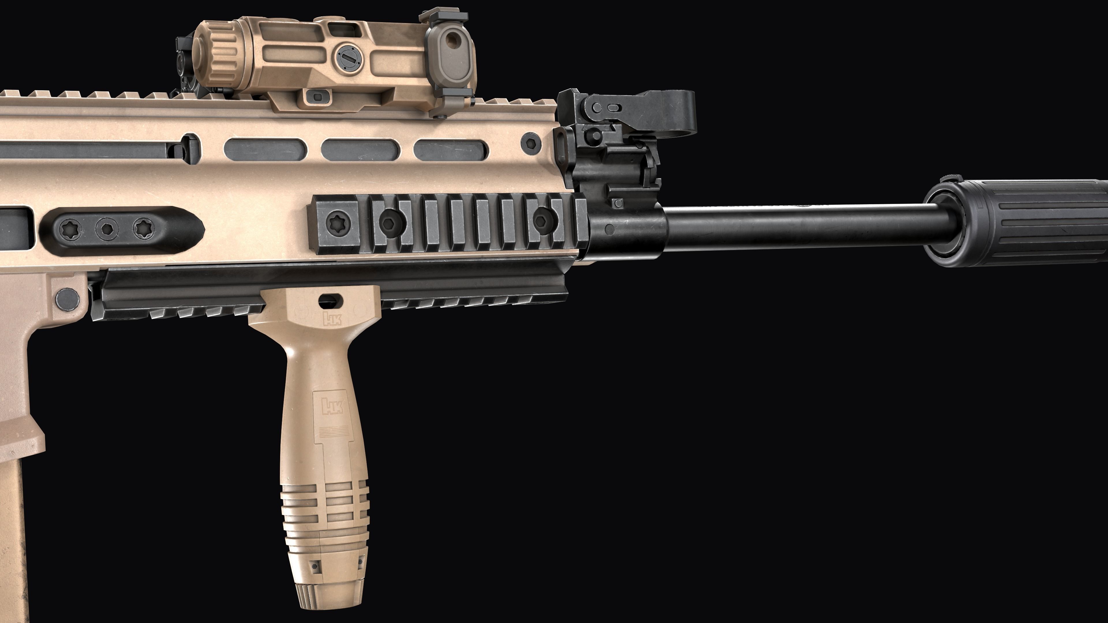 3D model Tactical modular assault rifle FN SCAR-H mk 17 VR / AR / low ...
