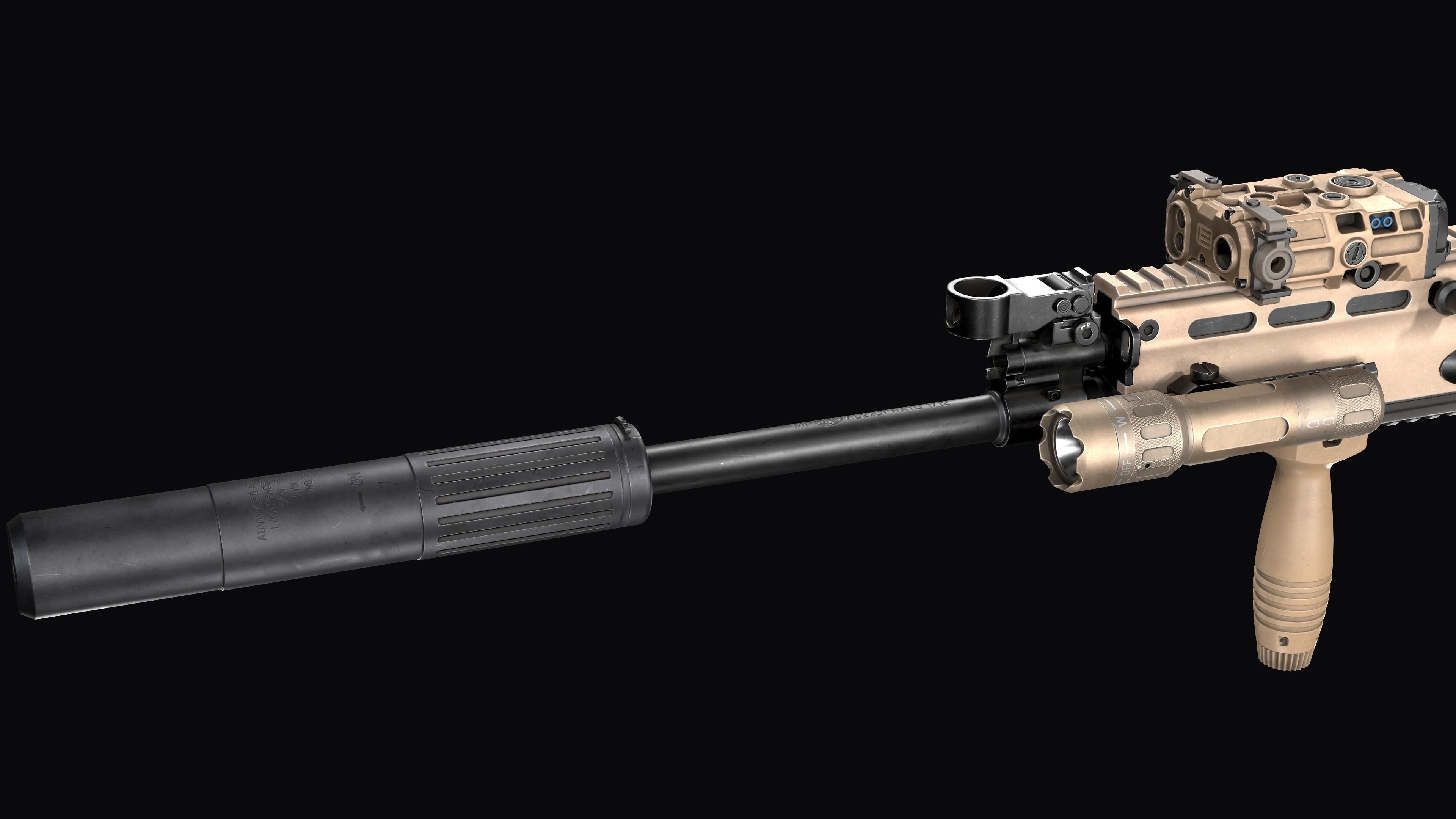 3D model Tactical modular assault rifle FN SCAR-H mk 17 VR / AR / low ...