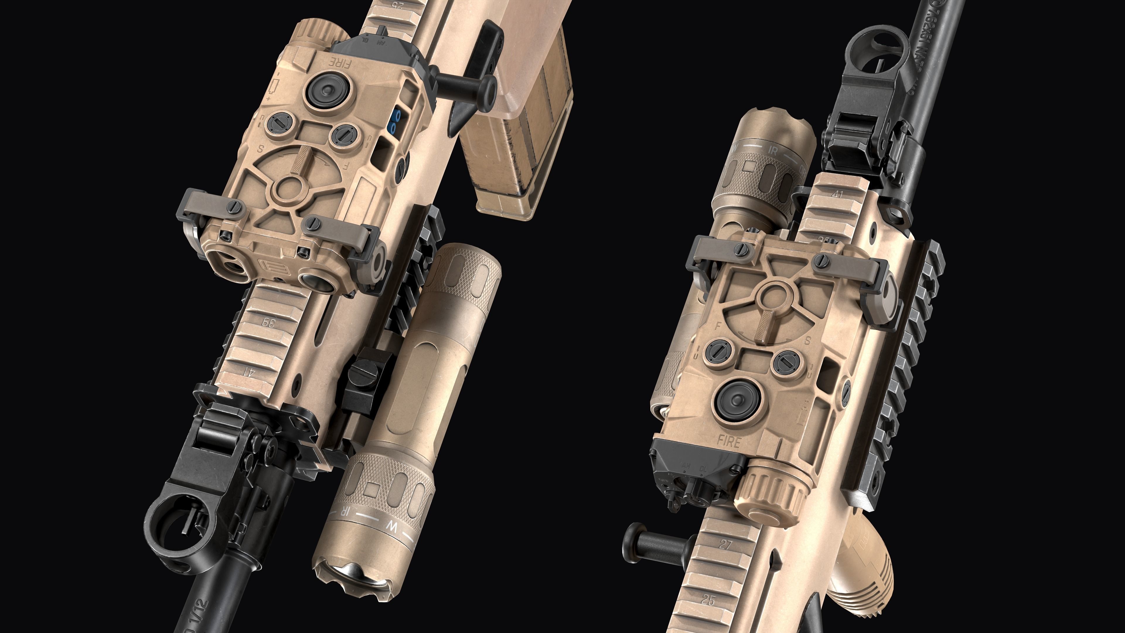 3D model Tactical modular assault rifle FN SCAR-H mk 17 VR / AR / low ...