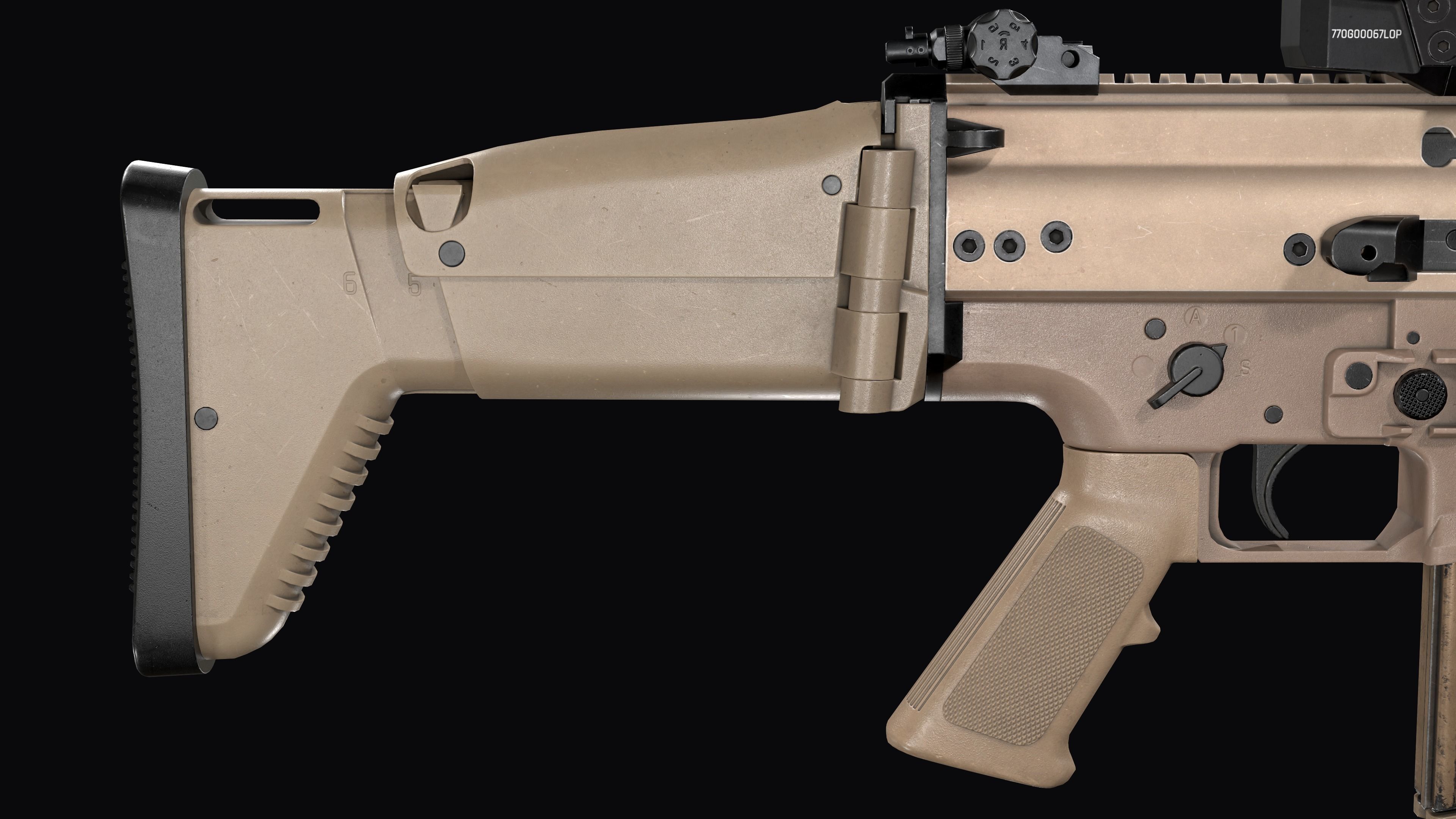 3D model Tactical modular assault rifle FN SCAR-H mk 17 VR / AR / low ...