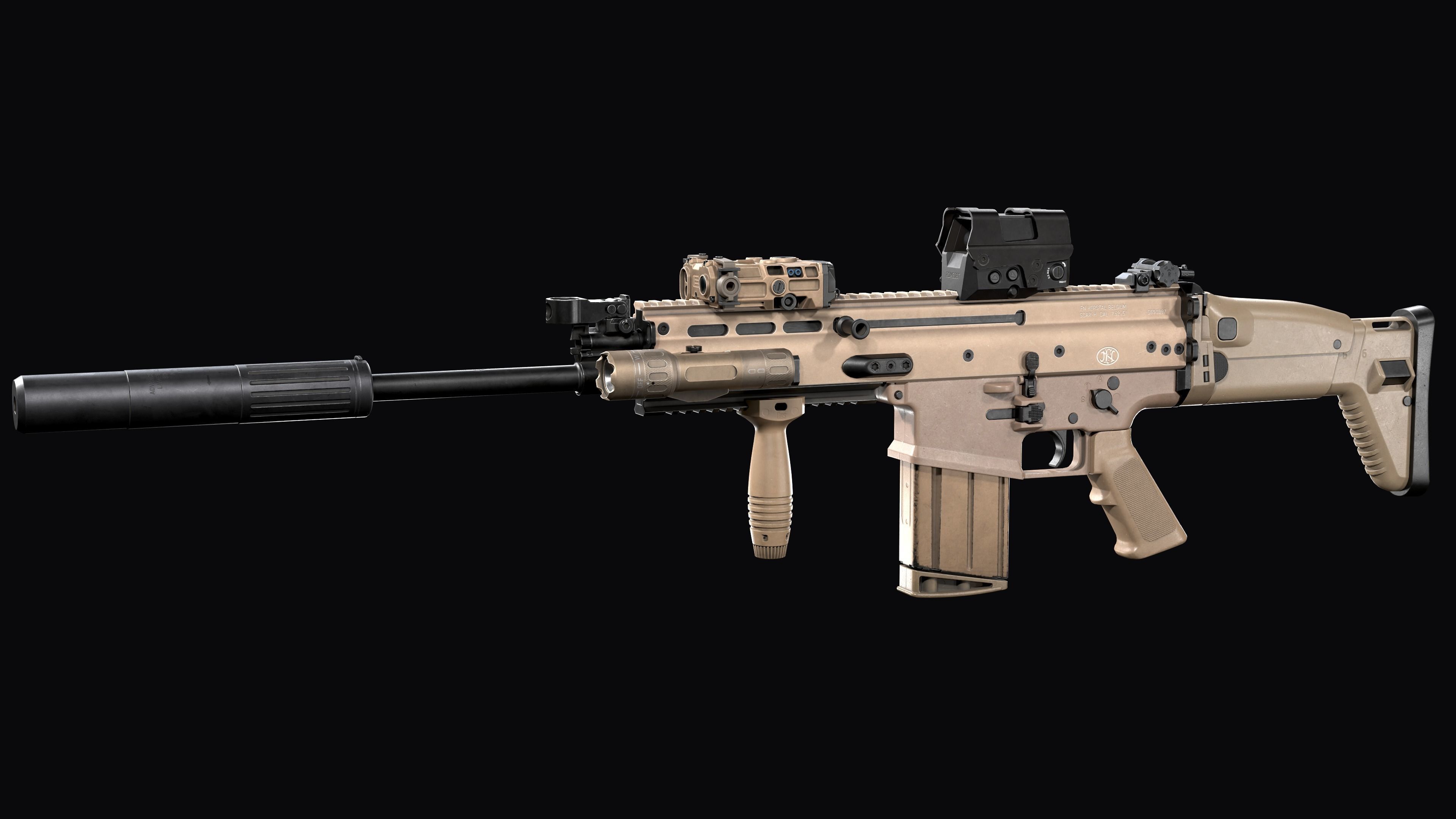 3D model Tactical modular assault rifle FN SCAR-H mk 17 VR / AR / low ...