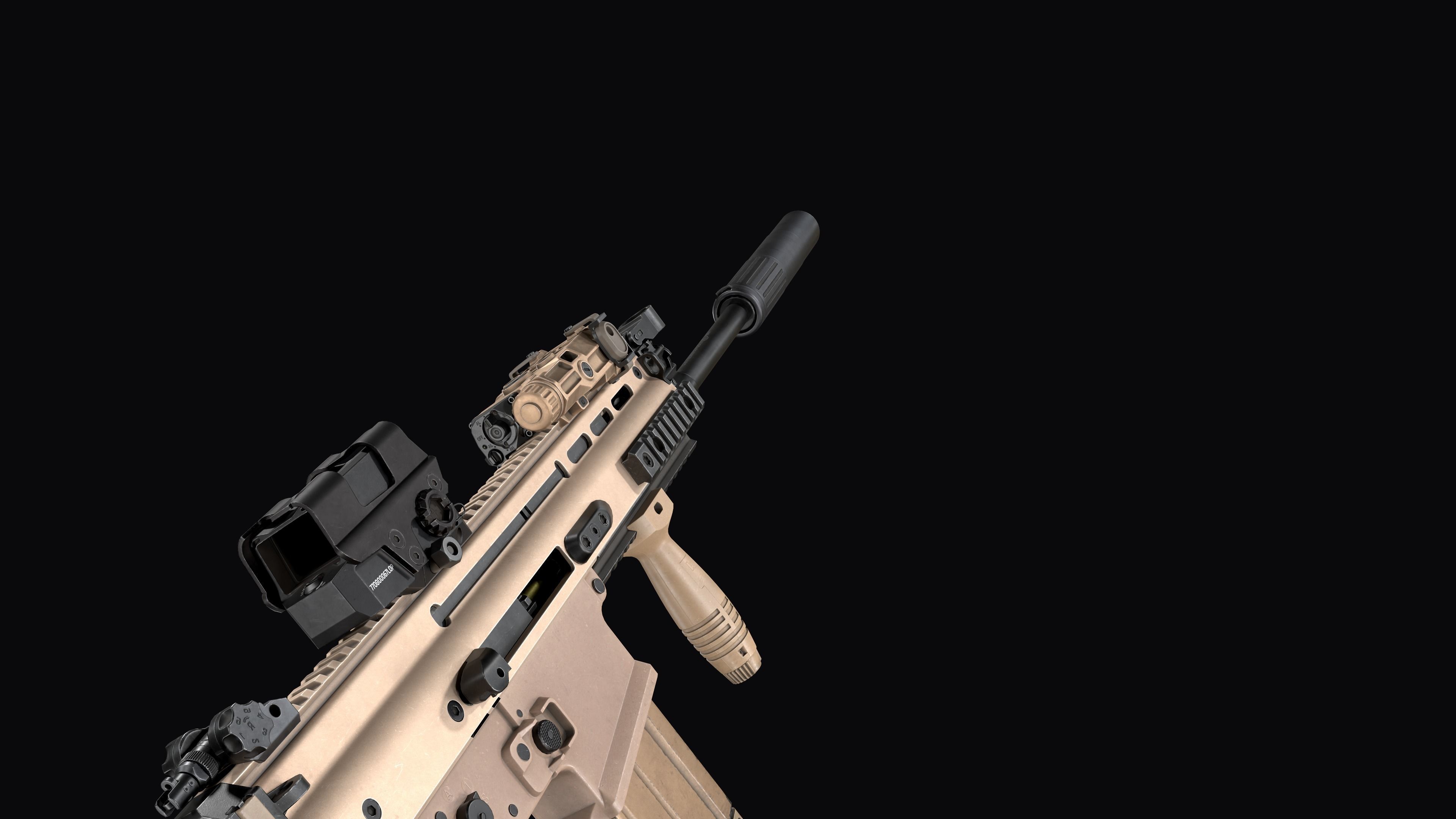 3D model Tactical modular assault rifle FN SCAR-H mk 17 VR / AR / low ...
