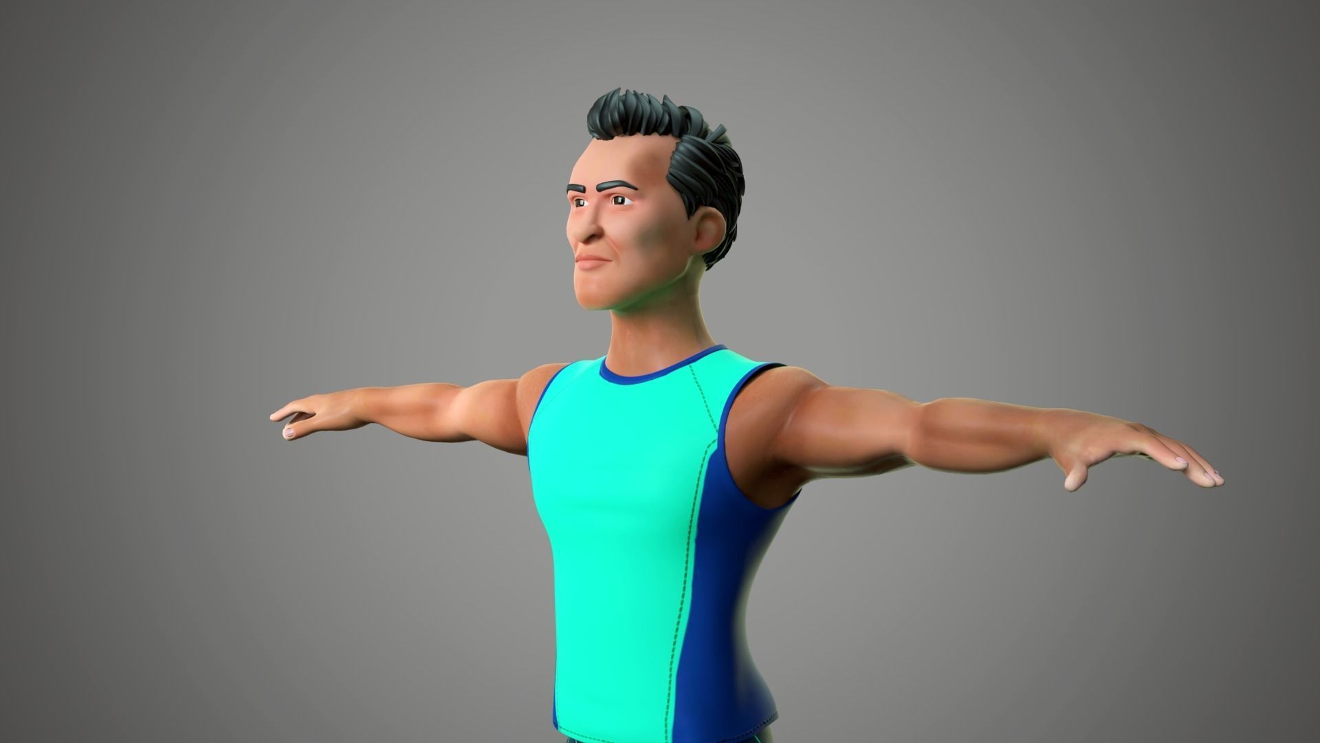 Athlete Rigged Male Model 3D model rigged | CGTrader