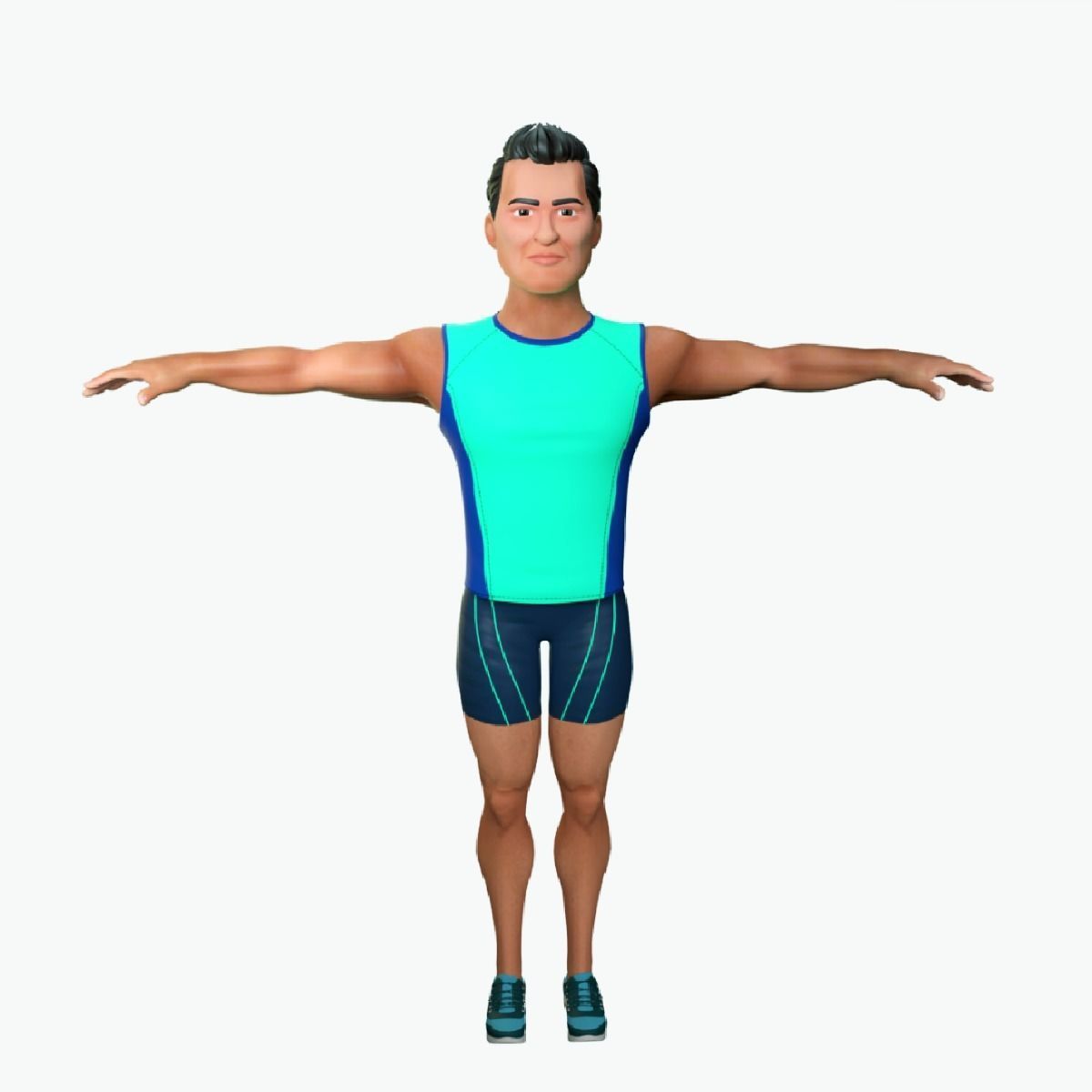 Athlete Rigged Male Model 3D model rigged | CGTrader