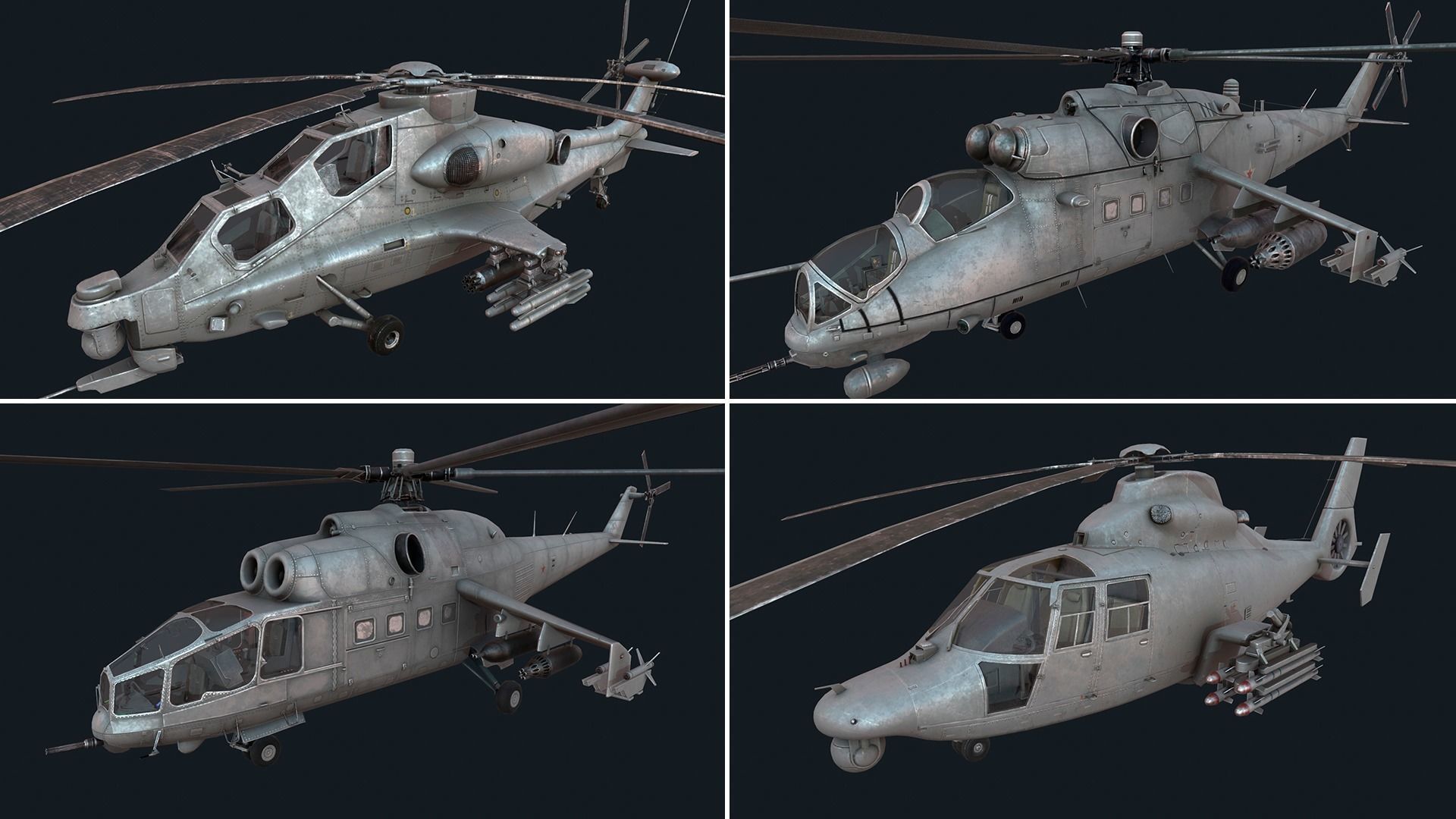 3D model Military helicopter pack VR / AR / low-poly | CGTrader