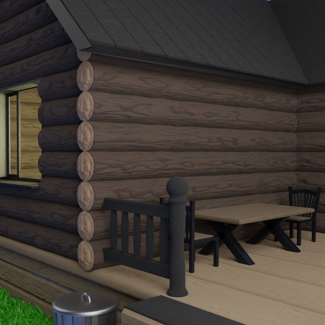 3D model The Wood Cabin 3d model VR / AR / low-poly | CGTrader