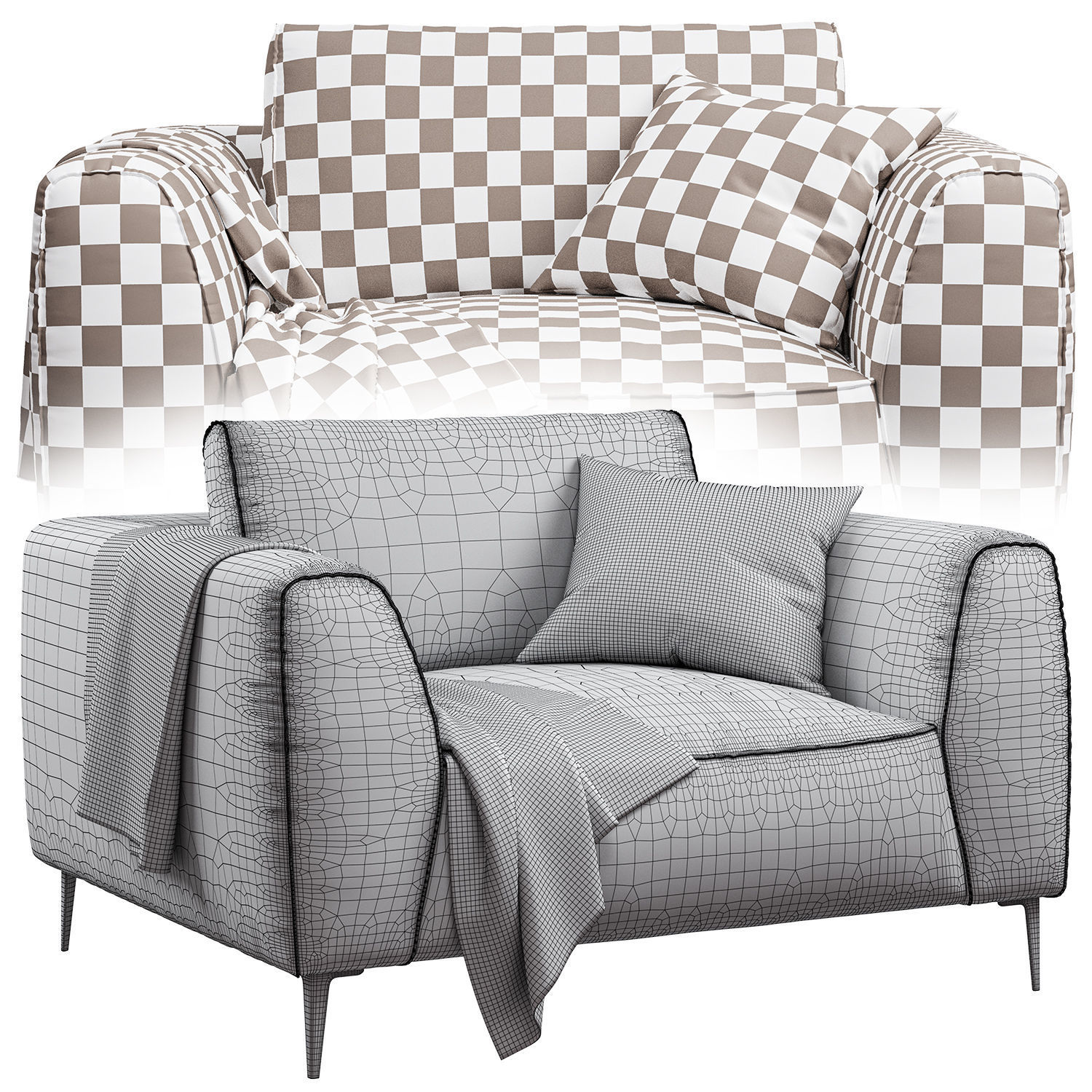Chateau dAx - Dudy Armchair fabric 3D model | CGTrader