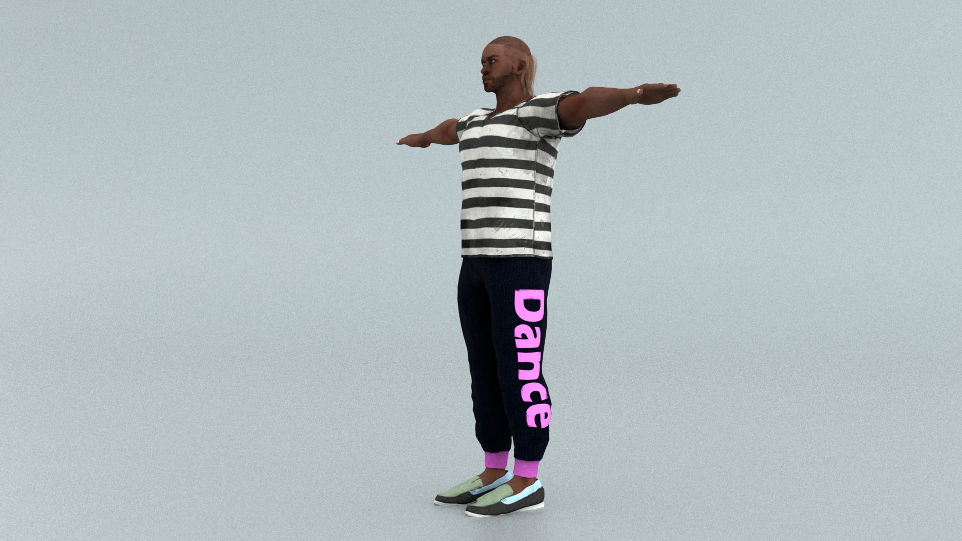 laos Black Athletic Male 3D model rigged | CGTrader