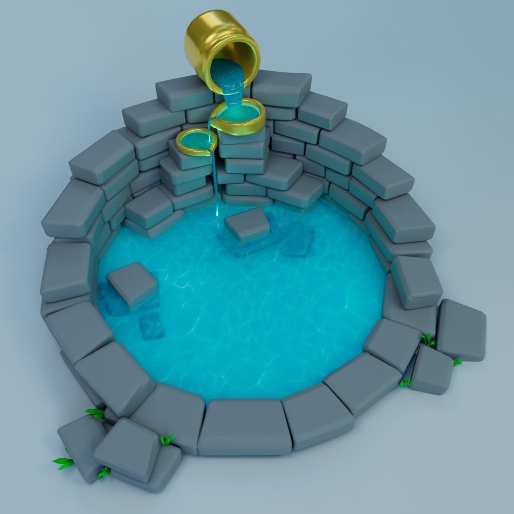 Fountain stylized 3D model 3D model | CGTrader