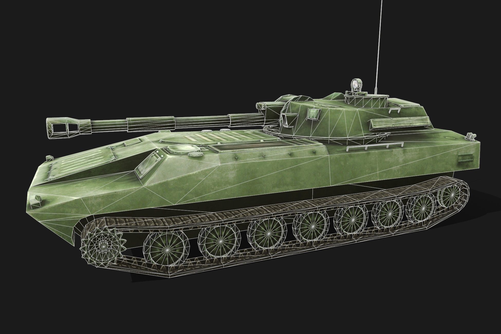 3D model Tank 2s1 Gvozdika VR / AR / low-poly | CGTrader