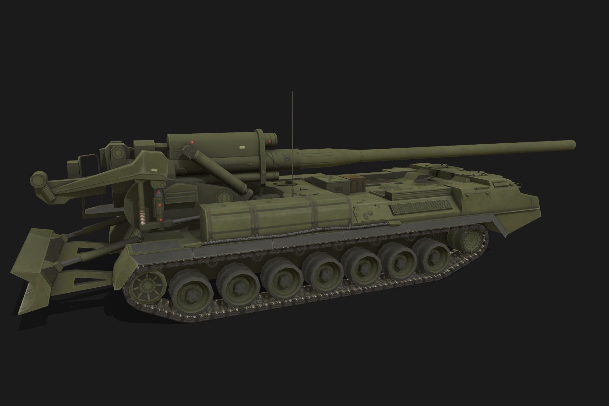 3D model Tank 2s7 Pion VR / AR / low-poly | CGTrader