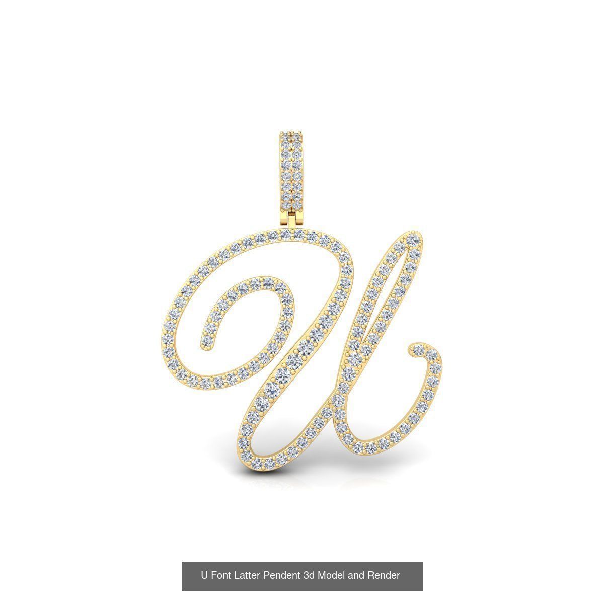 Cursive Font Latter Pendent 3d Model and Render 3D Model Collection ...