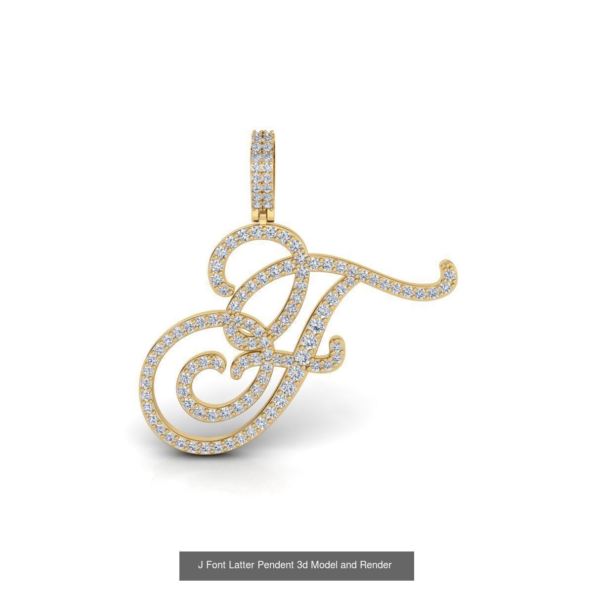 Cursive Font Latter Pendent 3d Model and Render 3D Model Collection ...