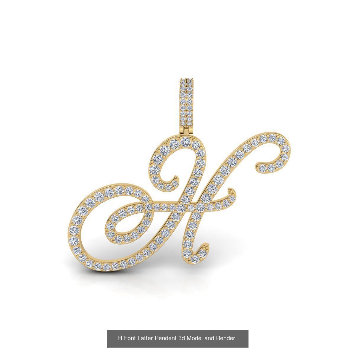 Cursive Font Latter Pendent 3d Model and Render 3D Model Collection ...