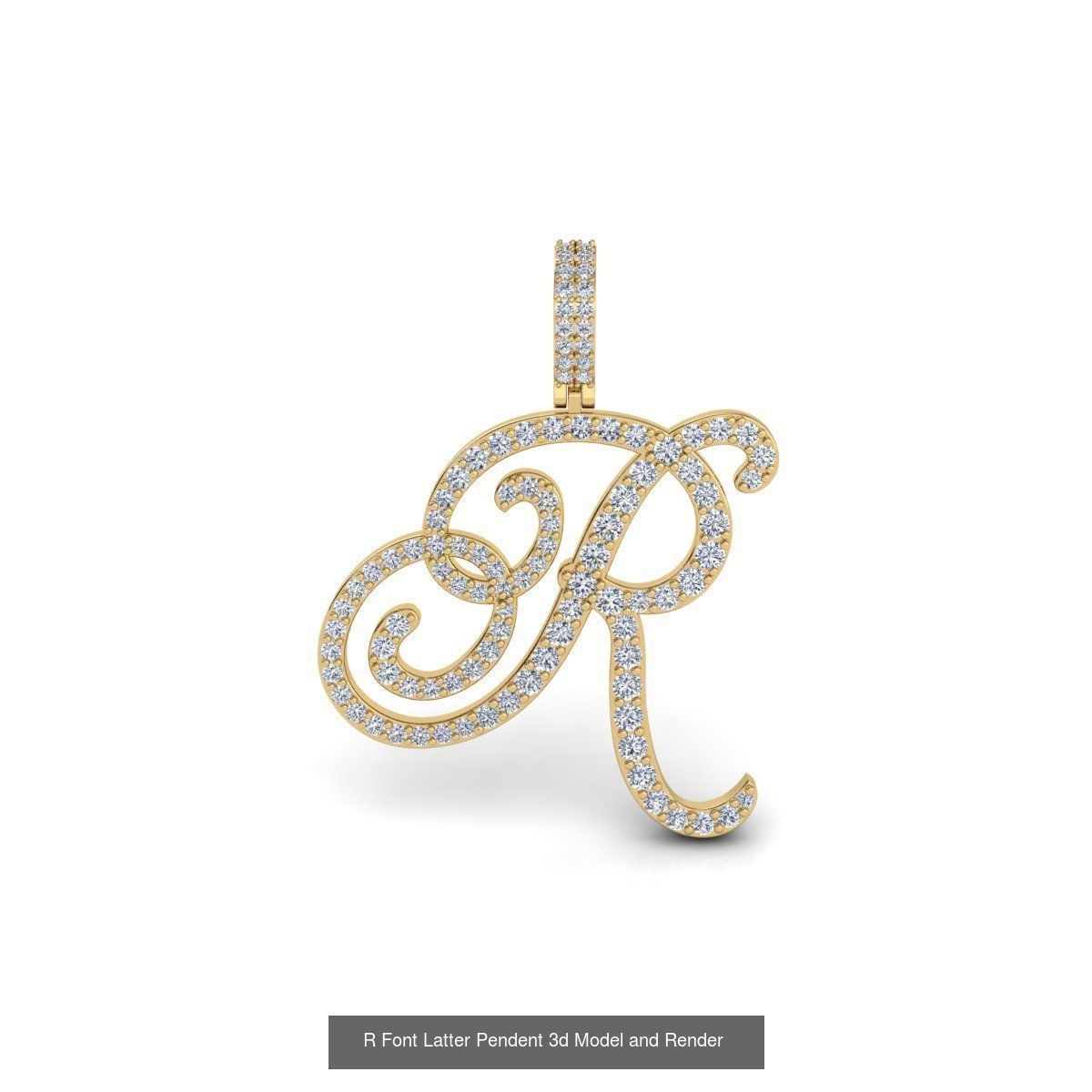Cursive Font Latter Pendent 3d Model and Render 3D Model Collection ...