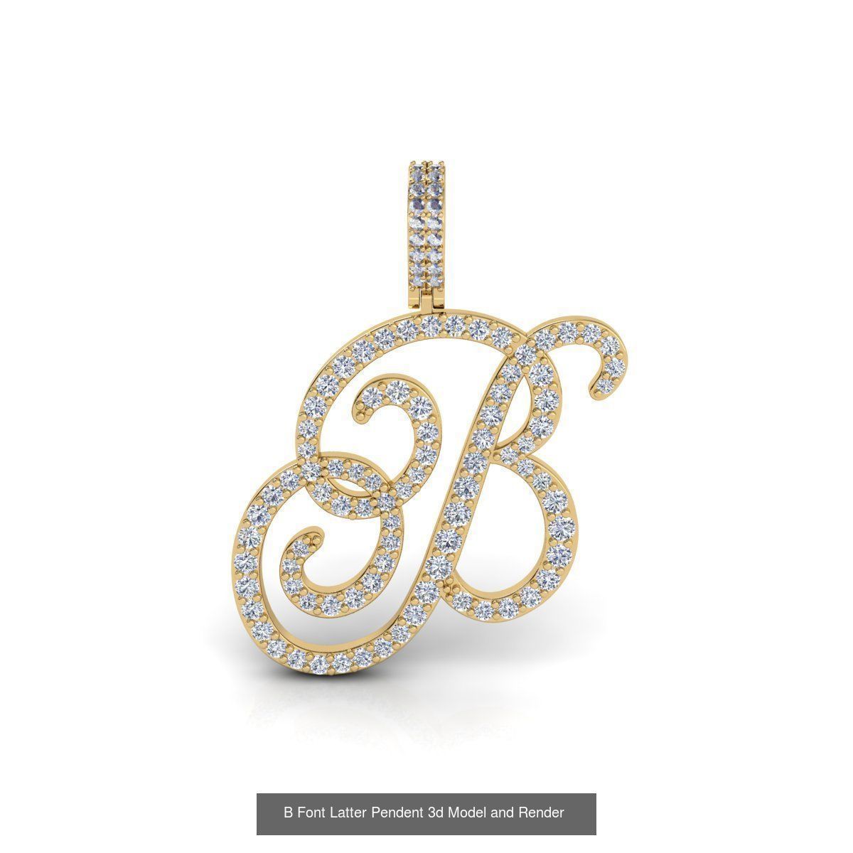 Cursive Font Latter Pendent 3d Model and Render 3D Model Collection ...