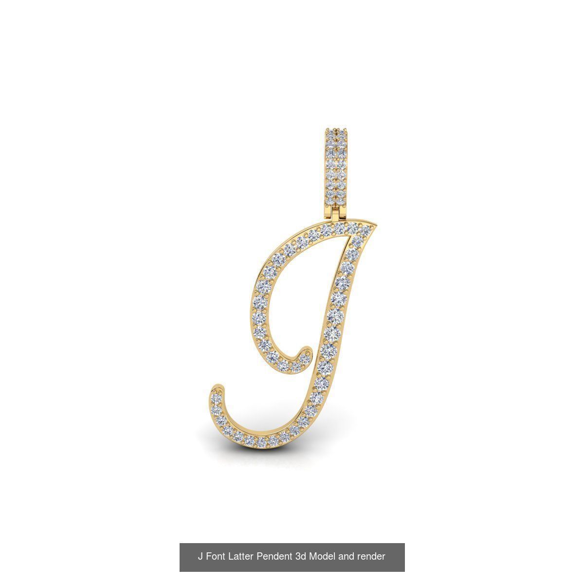 Cursive Font Latter Pendent 3d Model and Render 3D Model Collection ...