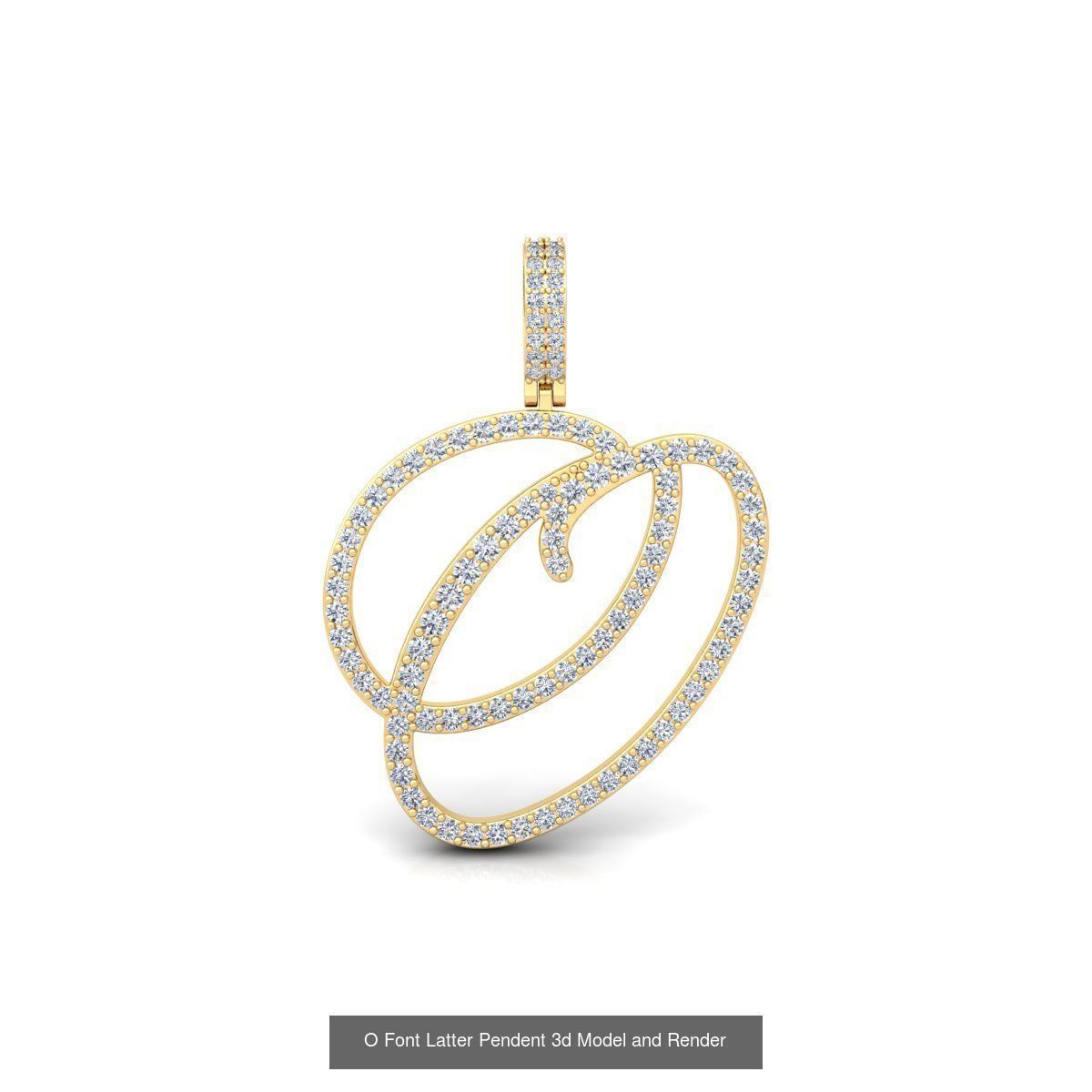 Cursive Font Latter Pendent 3d Model and Render 3D Model Collection ...
