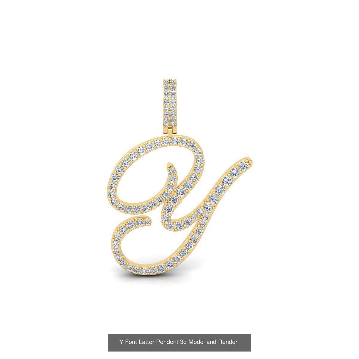 Cursive Font Latter Pendent 3d Model and Render 3D Model Collection ...